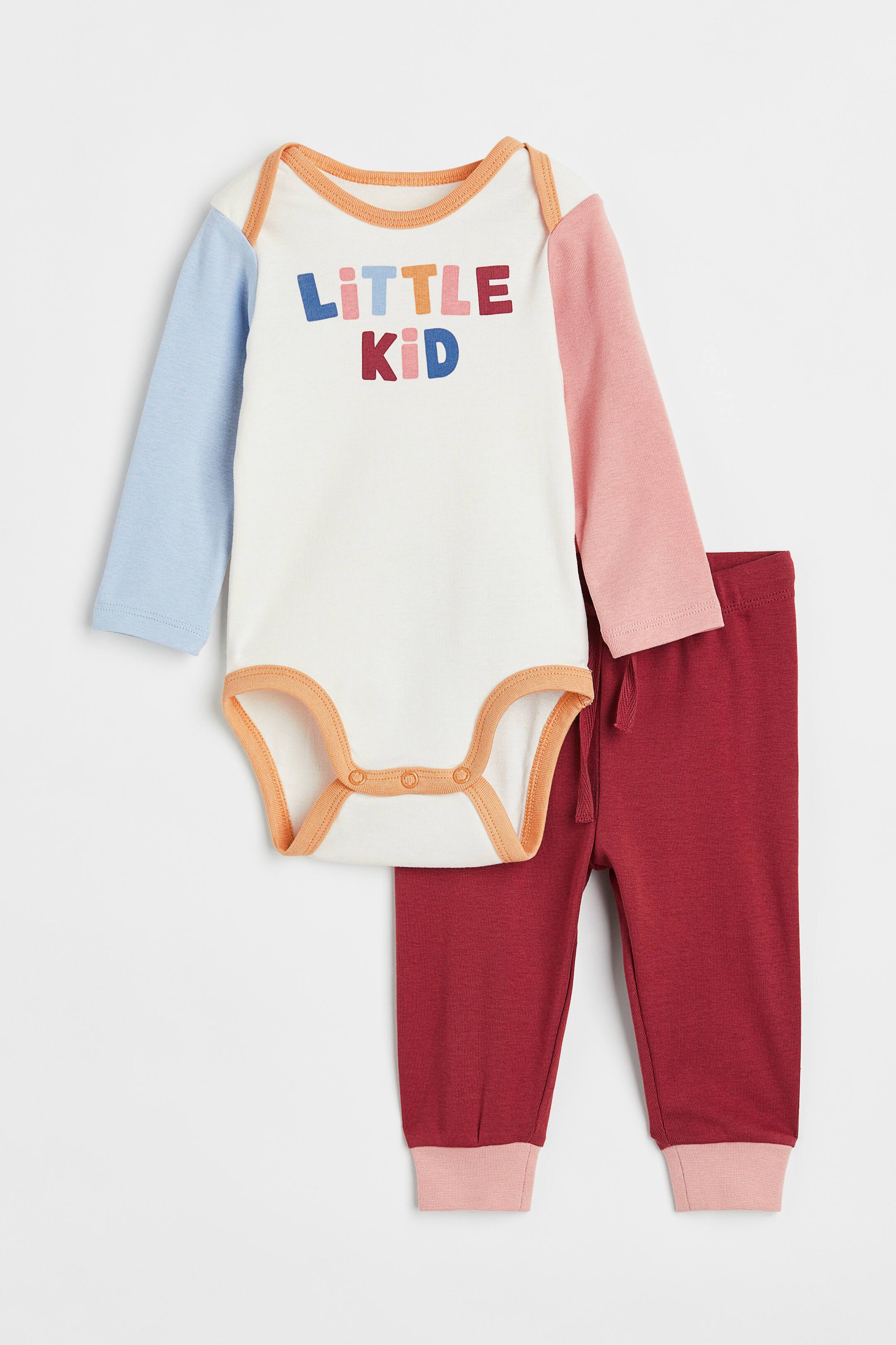 2-piece Cotton Set - Dark red/Little Kid - Kids | H&M CA