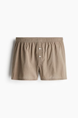 3-pack Woven Cotton Boxer Shorts - Beige/brown - Men | H&M US
