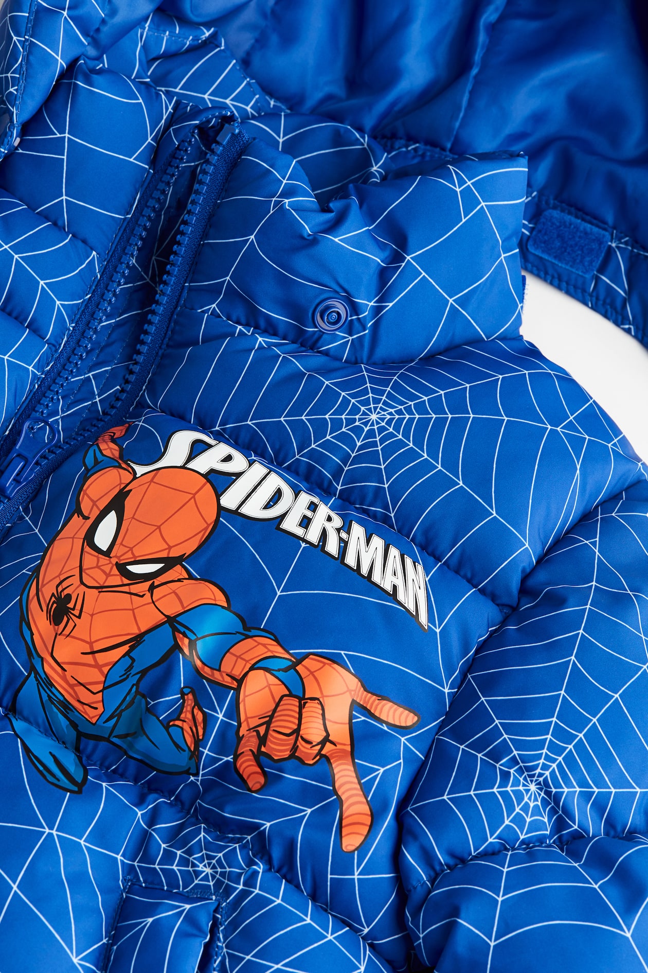 Bright blue/Spider-Man Water-repellent puffer jacket for kids | H&M GB