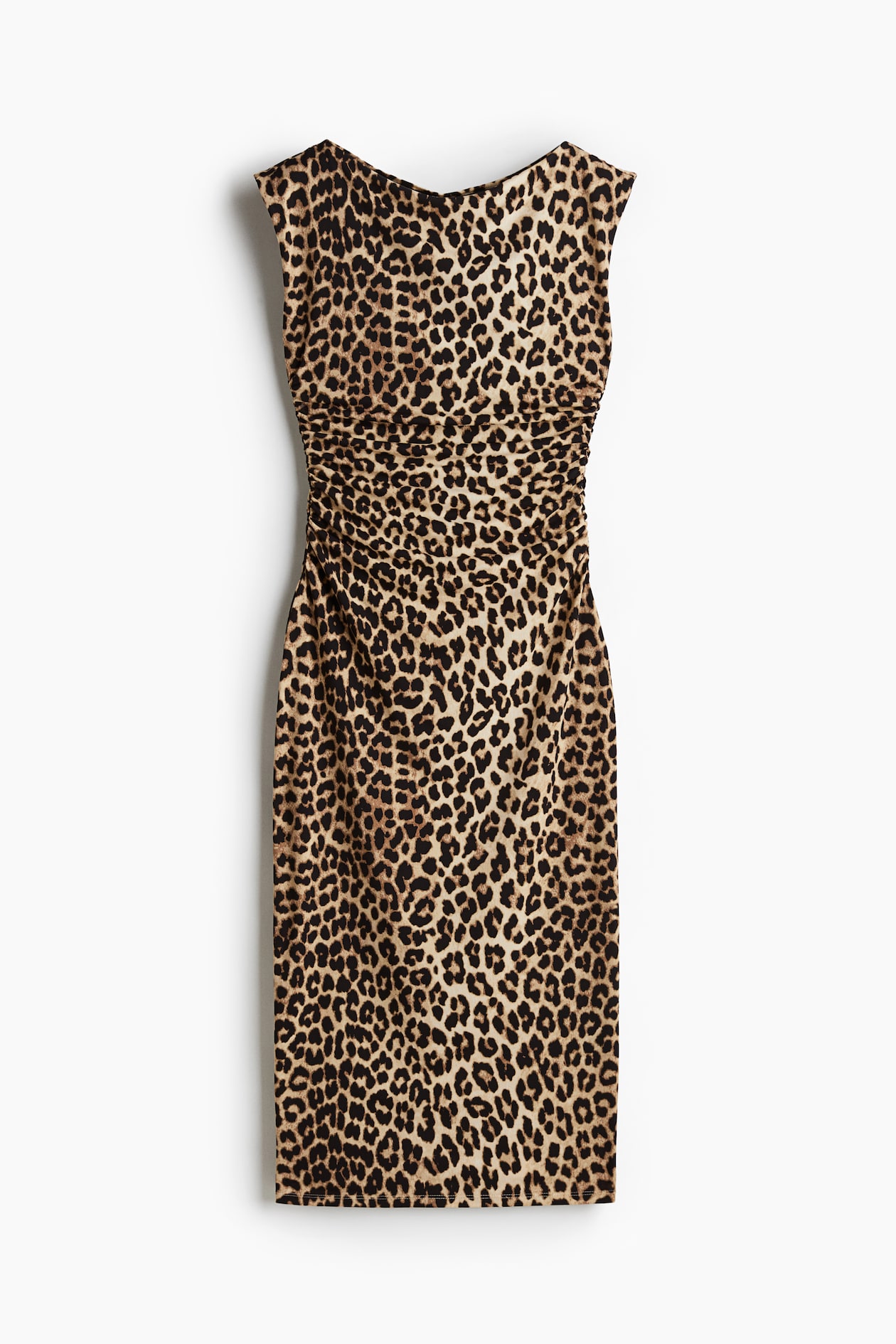 Women's Beige/leopard print Cap-sleeved Dress | H&M CA