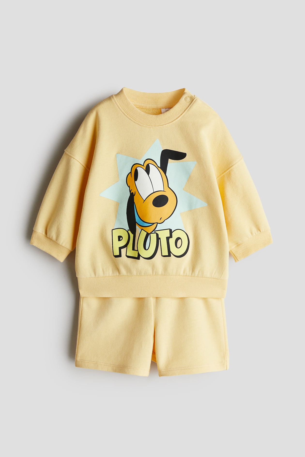 2-Piece Sweatsuit with Printed Motif - Yellow/Pluto - Kids | H&M US