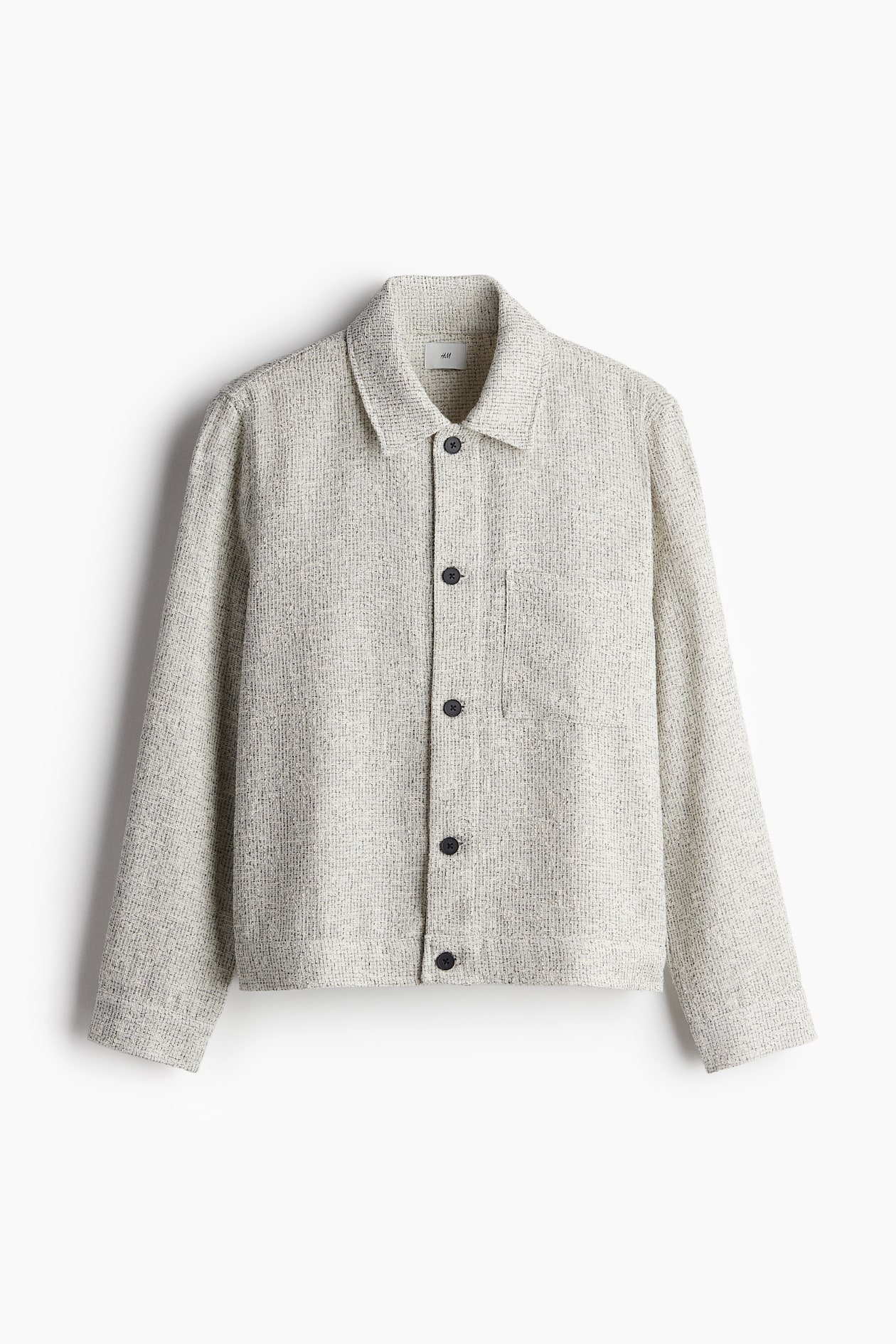 Regular Fit Glittery Textured-Weave Jacket - Gray melange - Men | H&M US