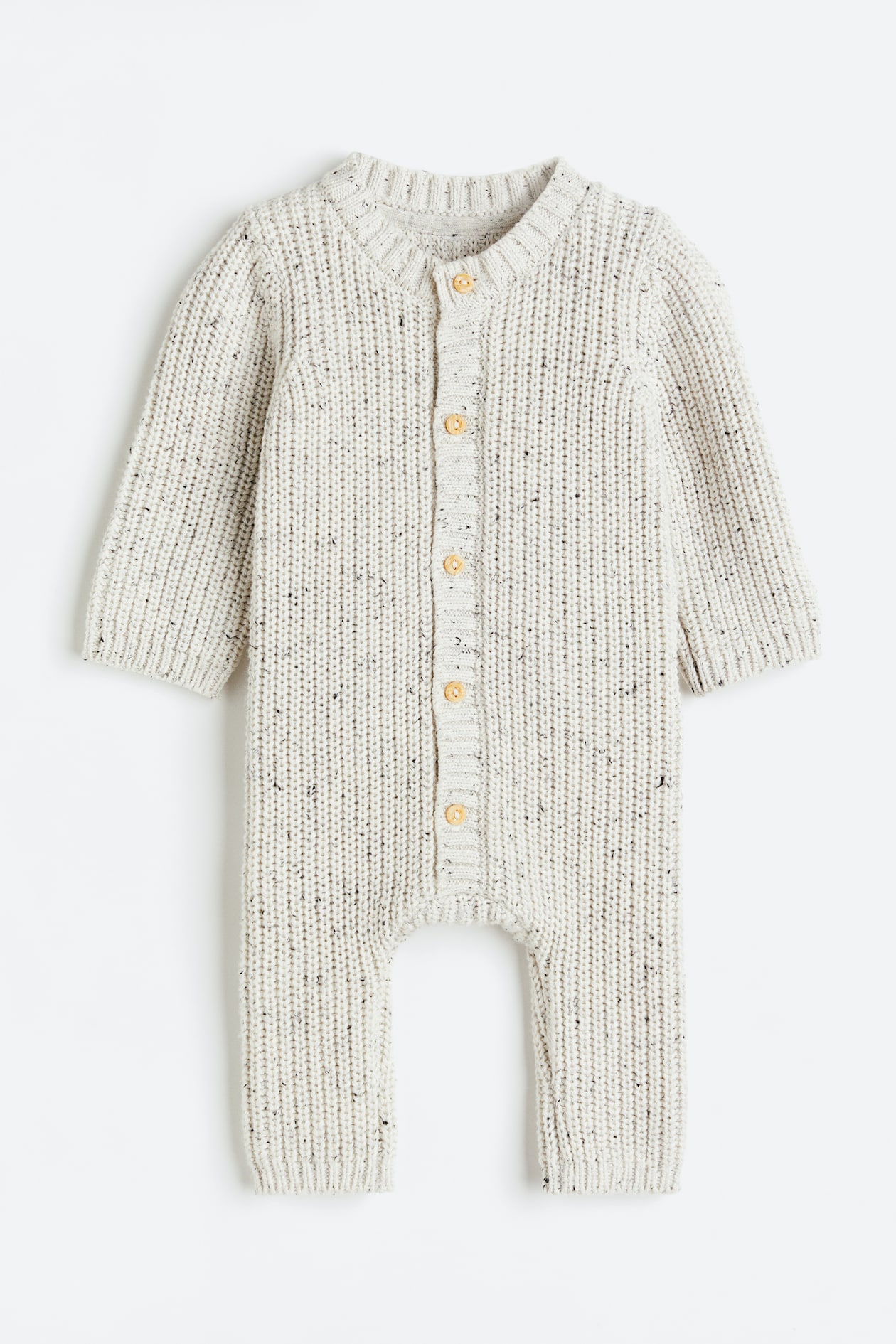 Knit Cotton Jumpsuit - Natural white melange - Kids | H&M US