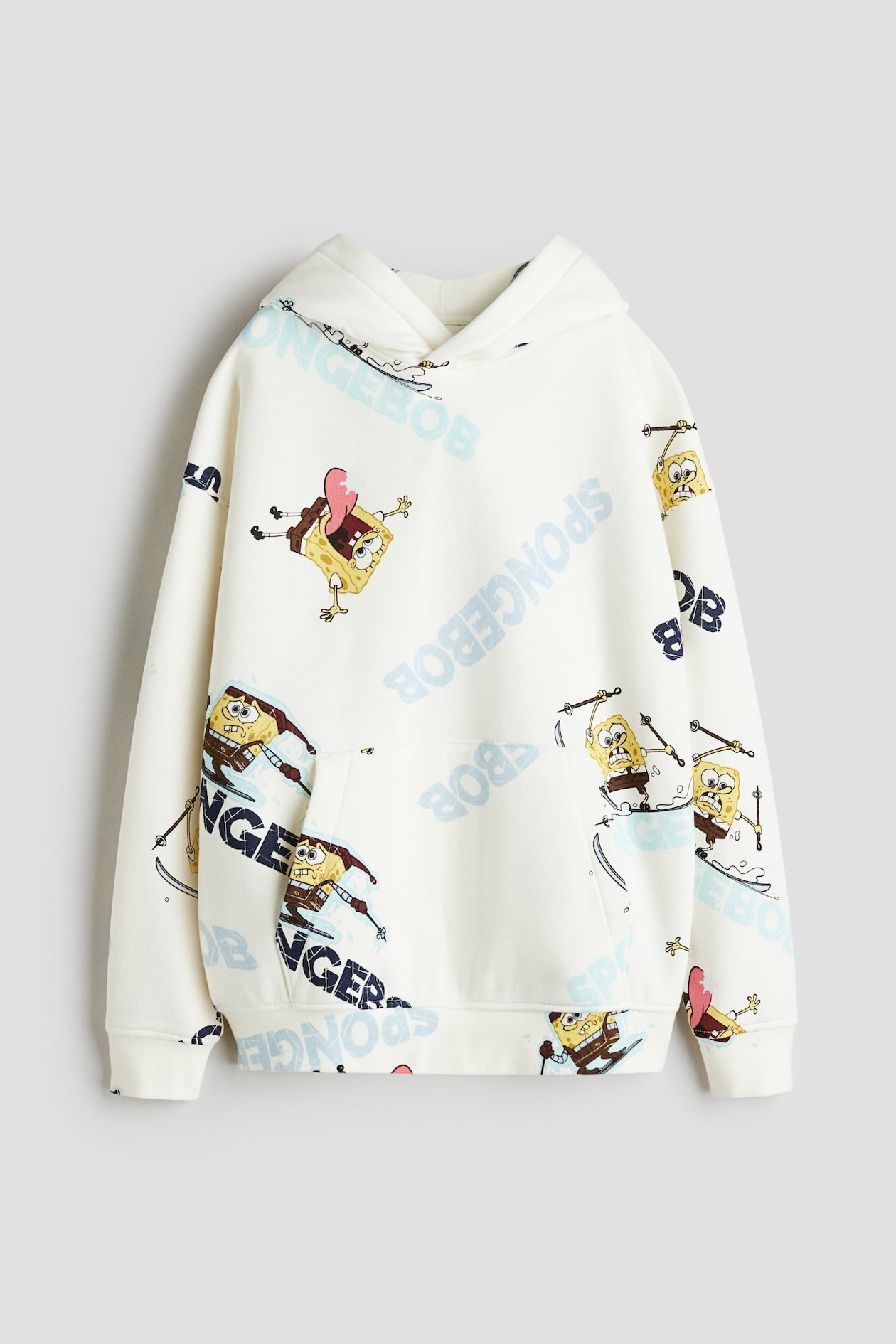 Printed hoodie - White/SpongeBob SquarePants - Kids | H&M GB