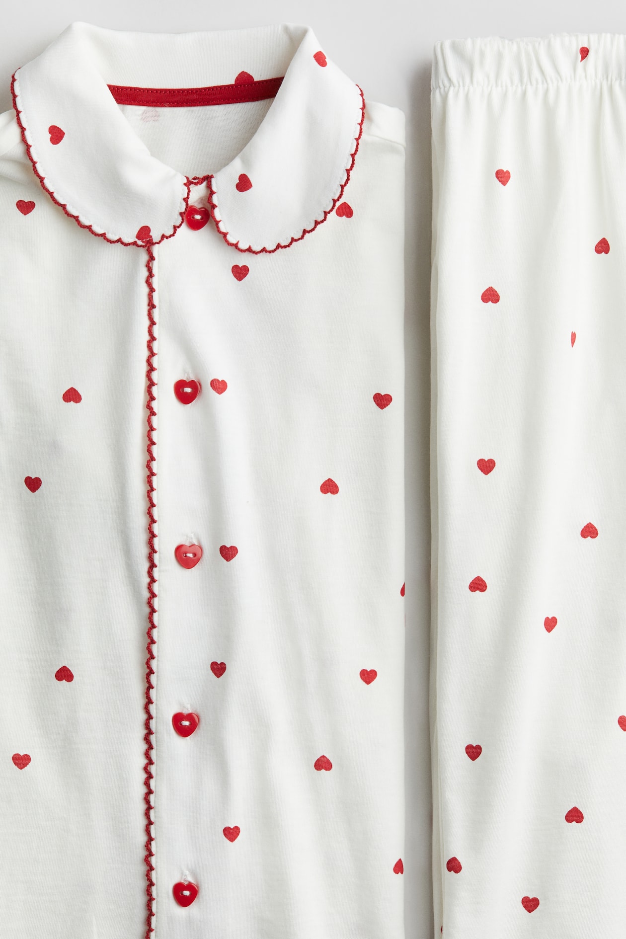 Pijama estampado de algodón - Blanco/Corazones - NIÑOS | H&M ES