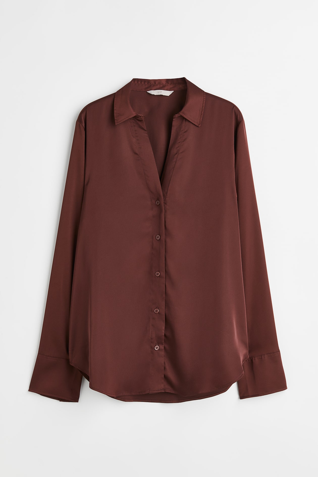 V-neck Blouse - Dark brown - Ladies | H&M AU