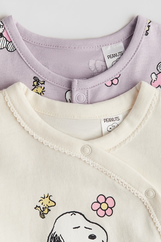 2-pack Printed Pajamas - Light dusty purple/Snoopy - Kids | H&M US