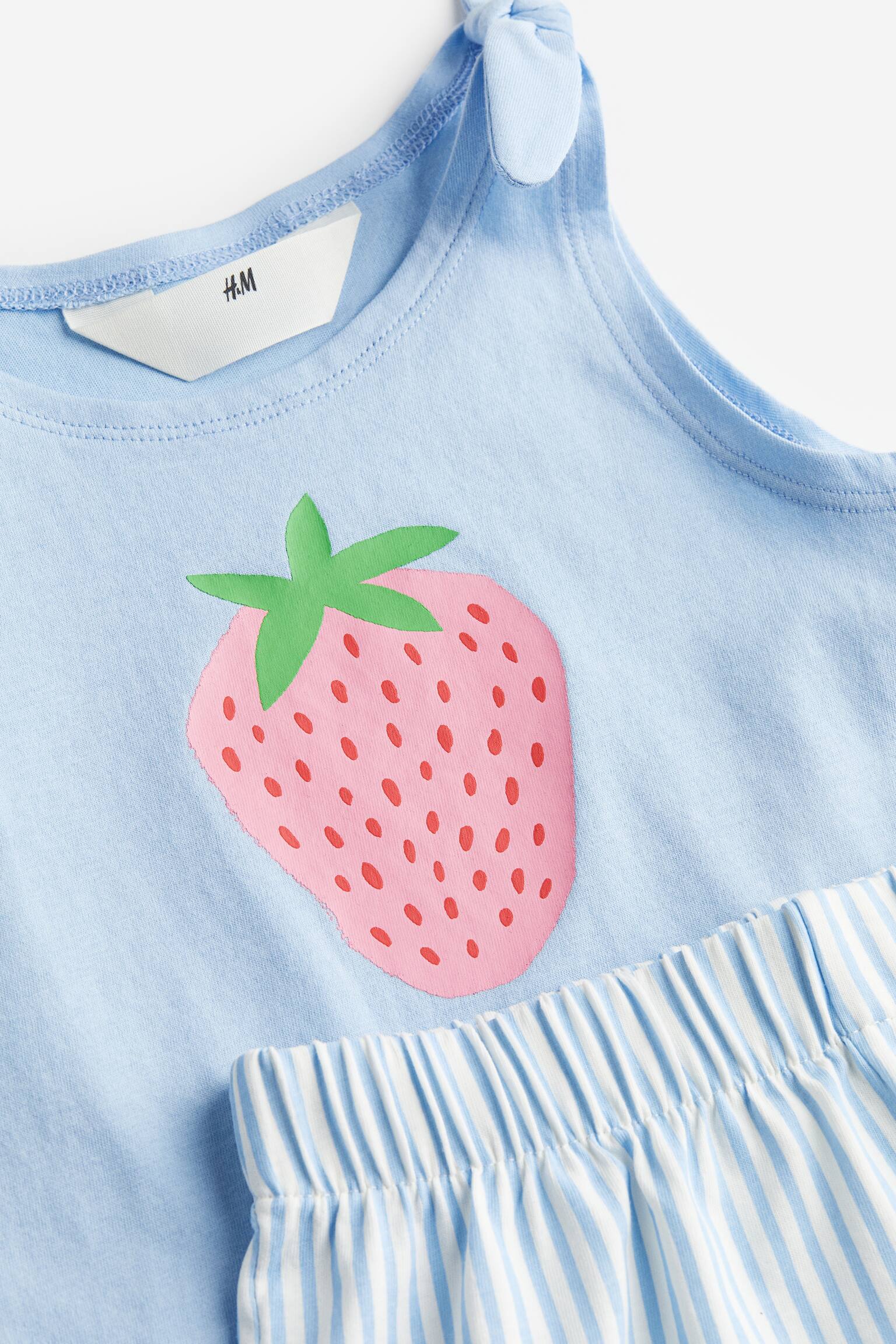 Light blue/Strawberry 2-piece cotton set for kids | H&M GB