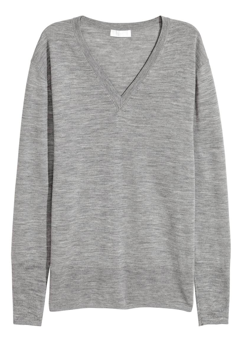 Merino Wool Sweater - Gray - Ladies | H&M US