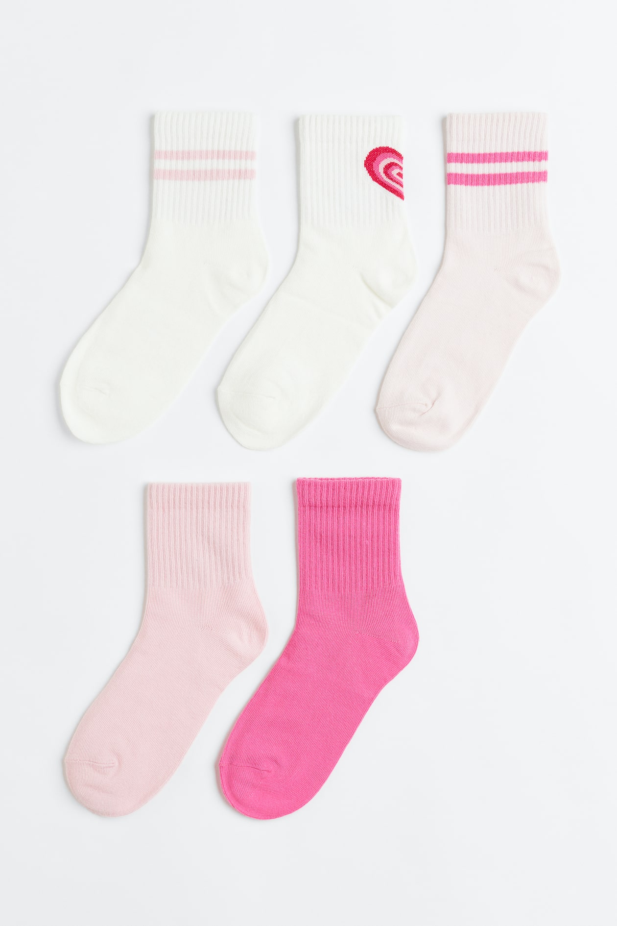 5-pack Socks - White/light pink - Ladies | H&M CA
