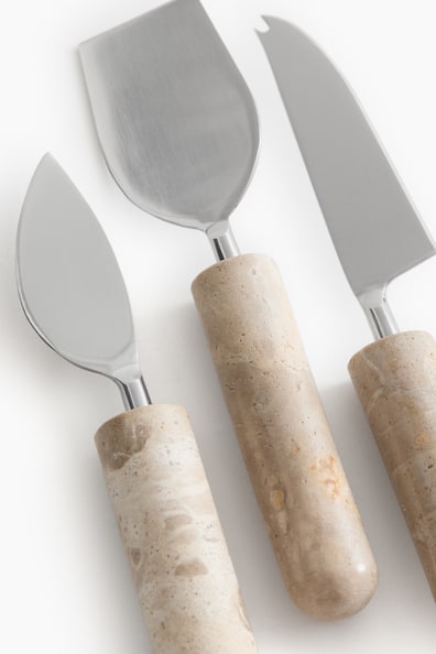 Beige 3-Piece Marble Cheese Knife Set at H&M Home | H&M CA
