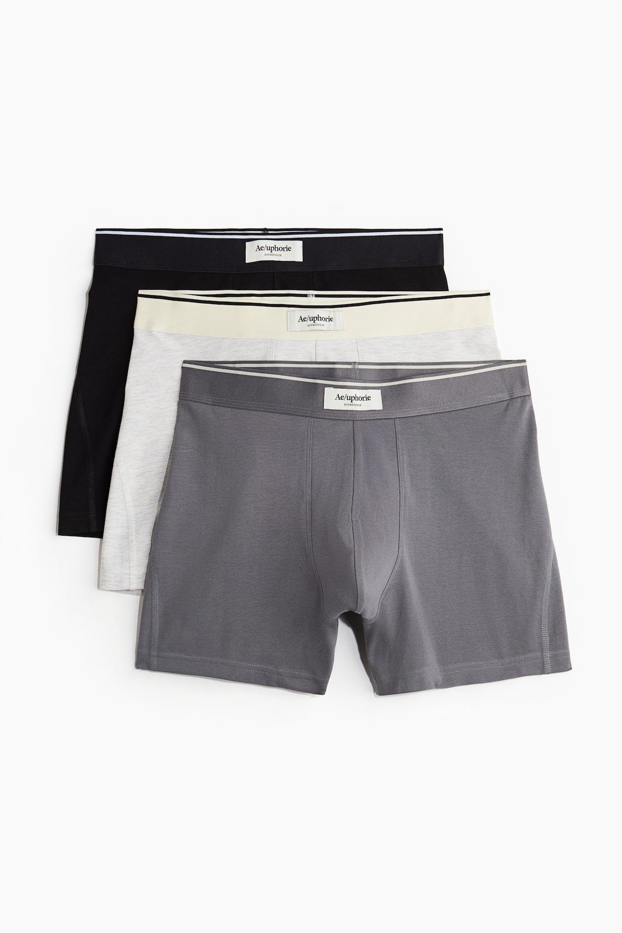 3-pack Mid-Length Boxer Briefs with Lycra® - Dark gray/black - Men | H&M US