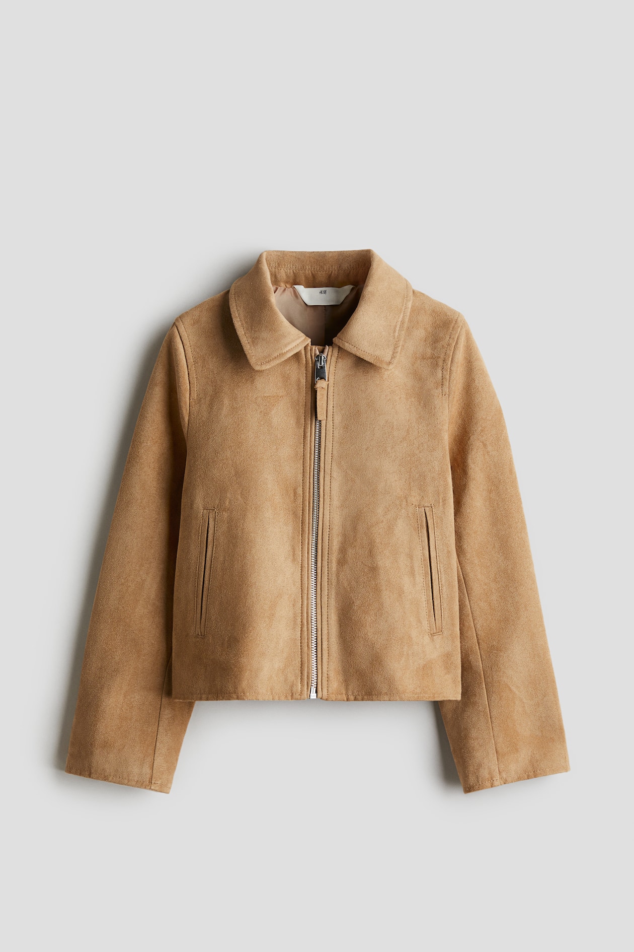 Dark beige Napped Jacket for kids | H&M US