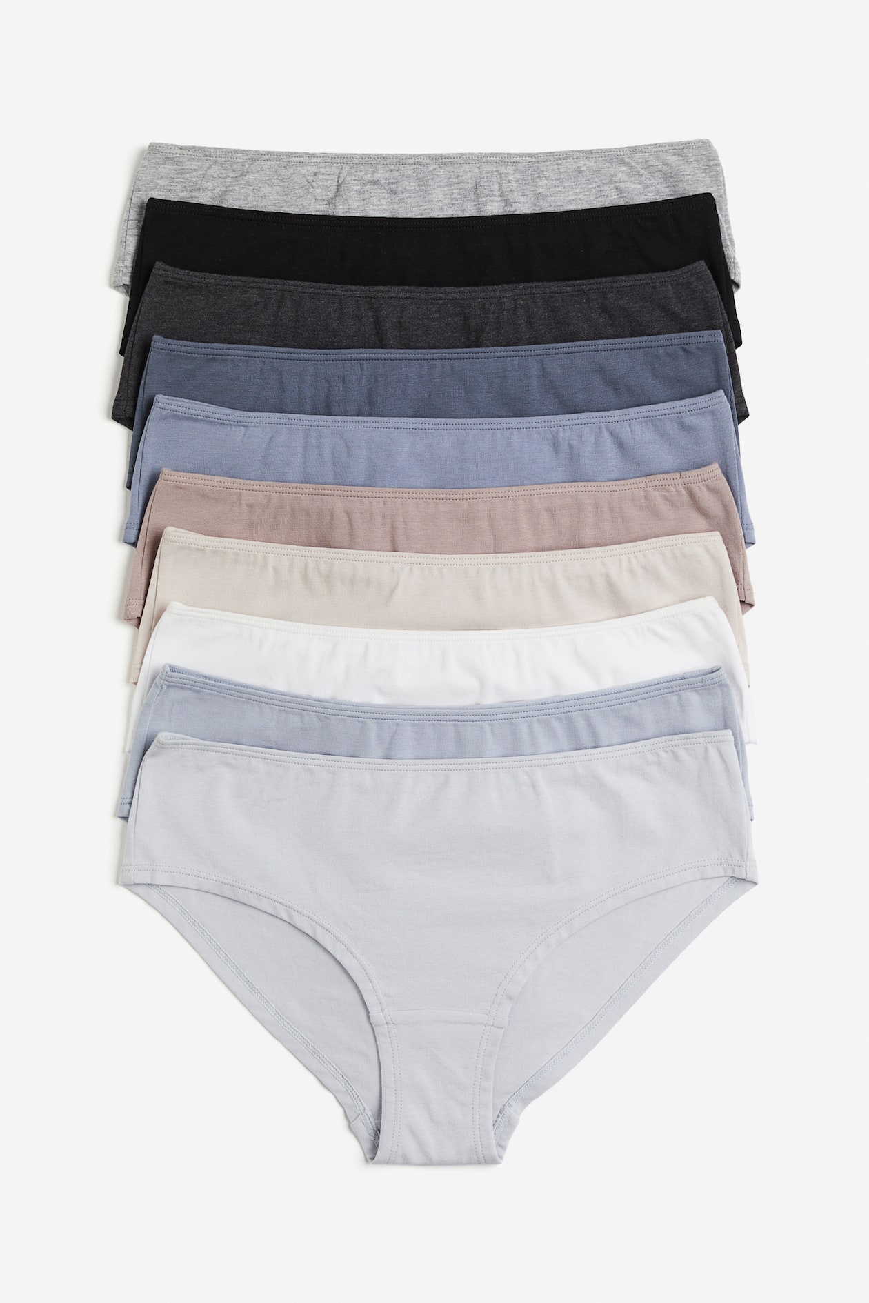 10-pack truse hipster - Lys blå/Lys grå - DAME | H&M NO
