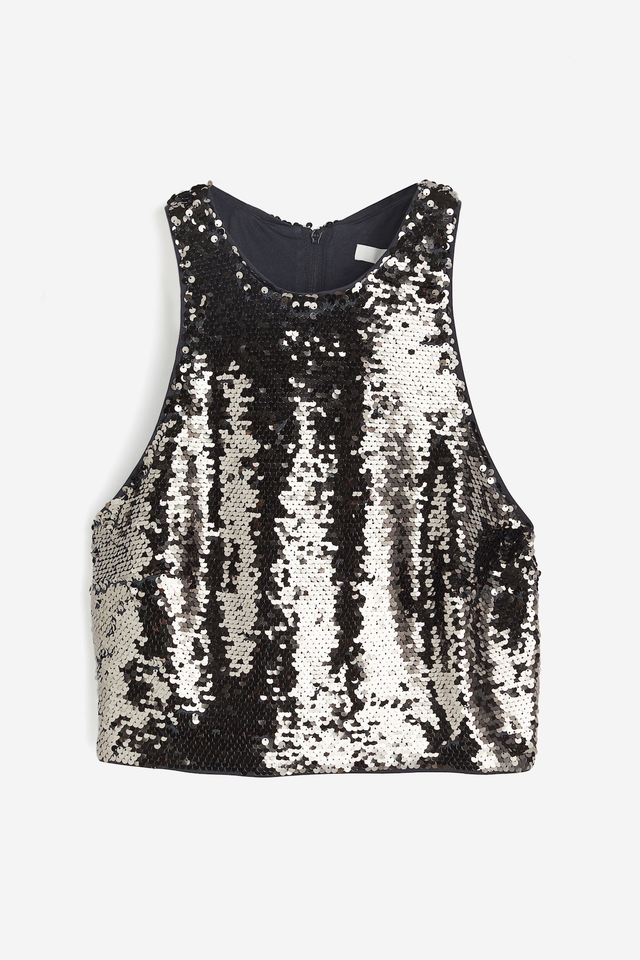 Women's Dark grey Sequined cropped top | H&M GB
