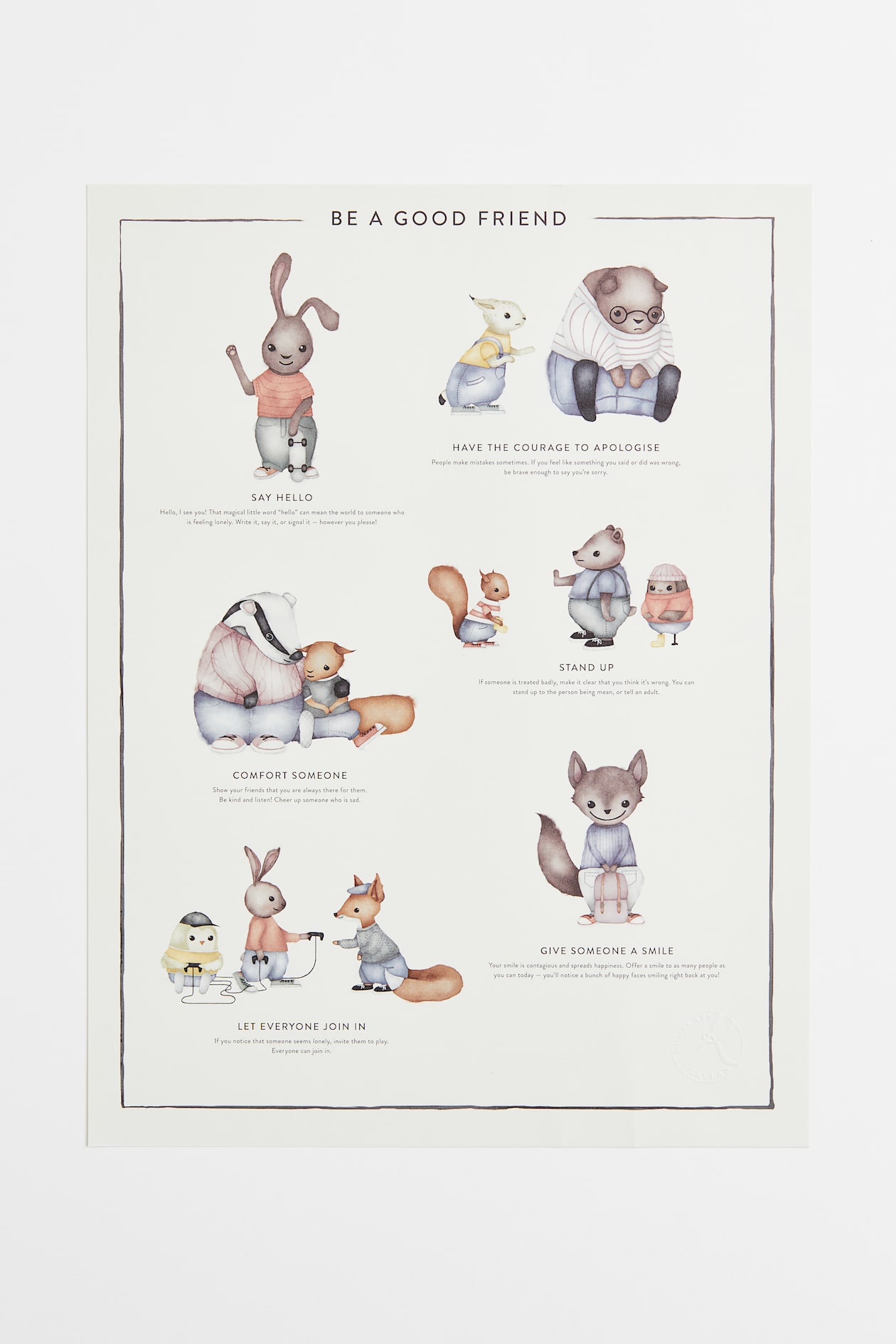 Poster - White/Be a Good Friend - Home All | H&M IE