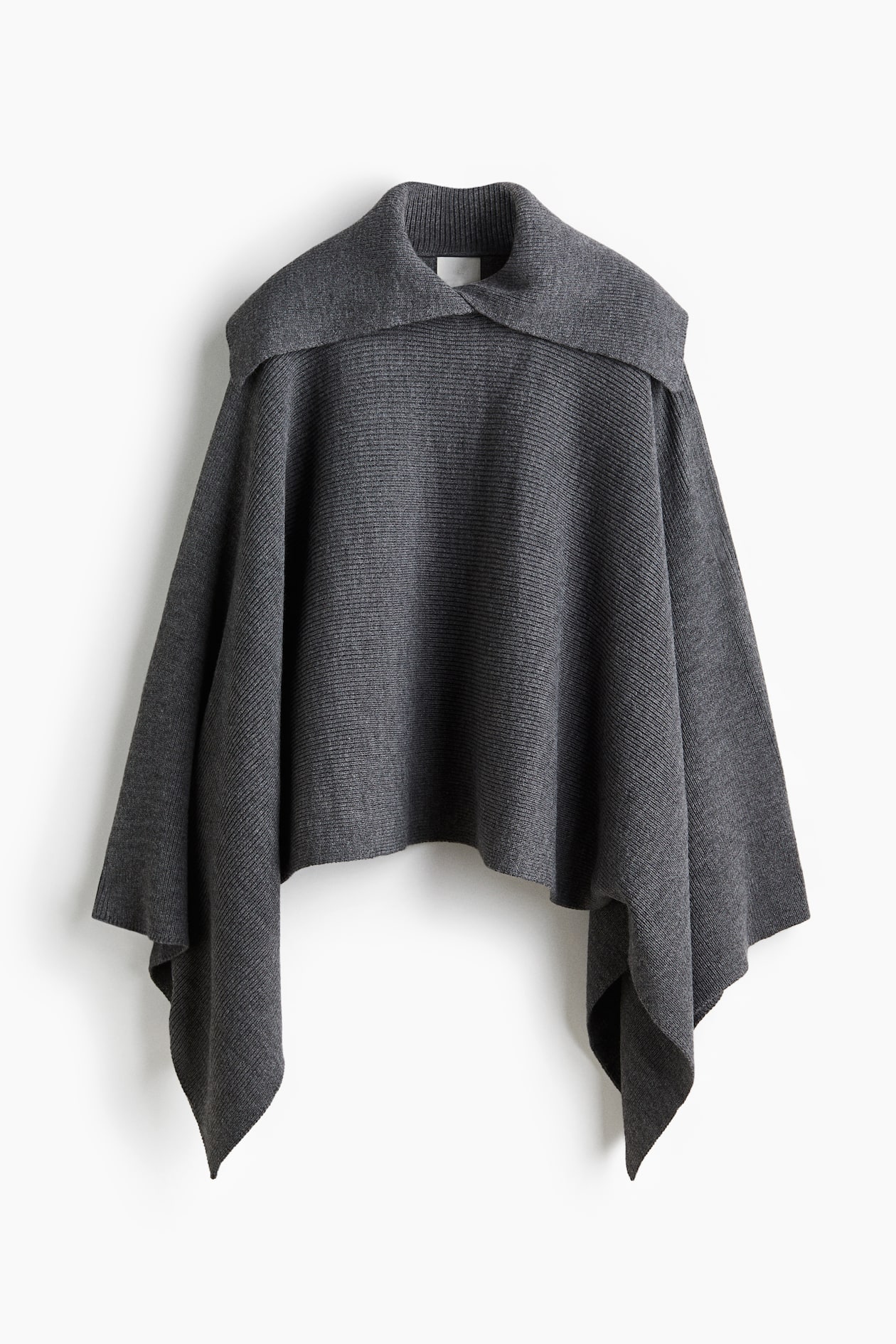 Women's Dark grey marl Rib-knit cape | H&M GB