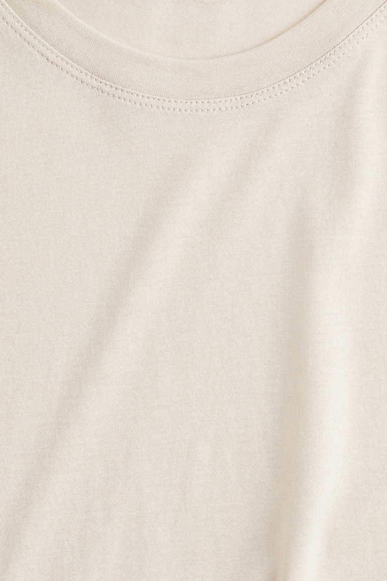 Silk-Blend T-Shirt - Light beige - Ladies | H&M US