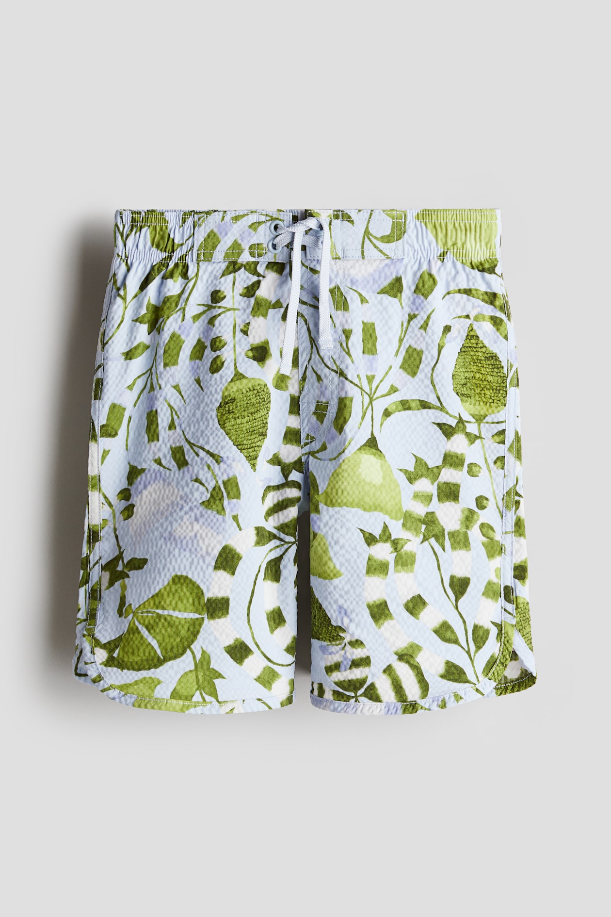 Light blue/patterned Seersucker Swim Shorts for kids | H&M US