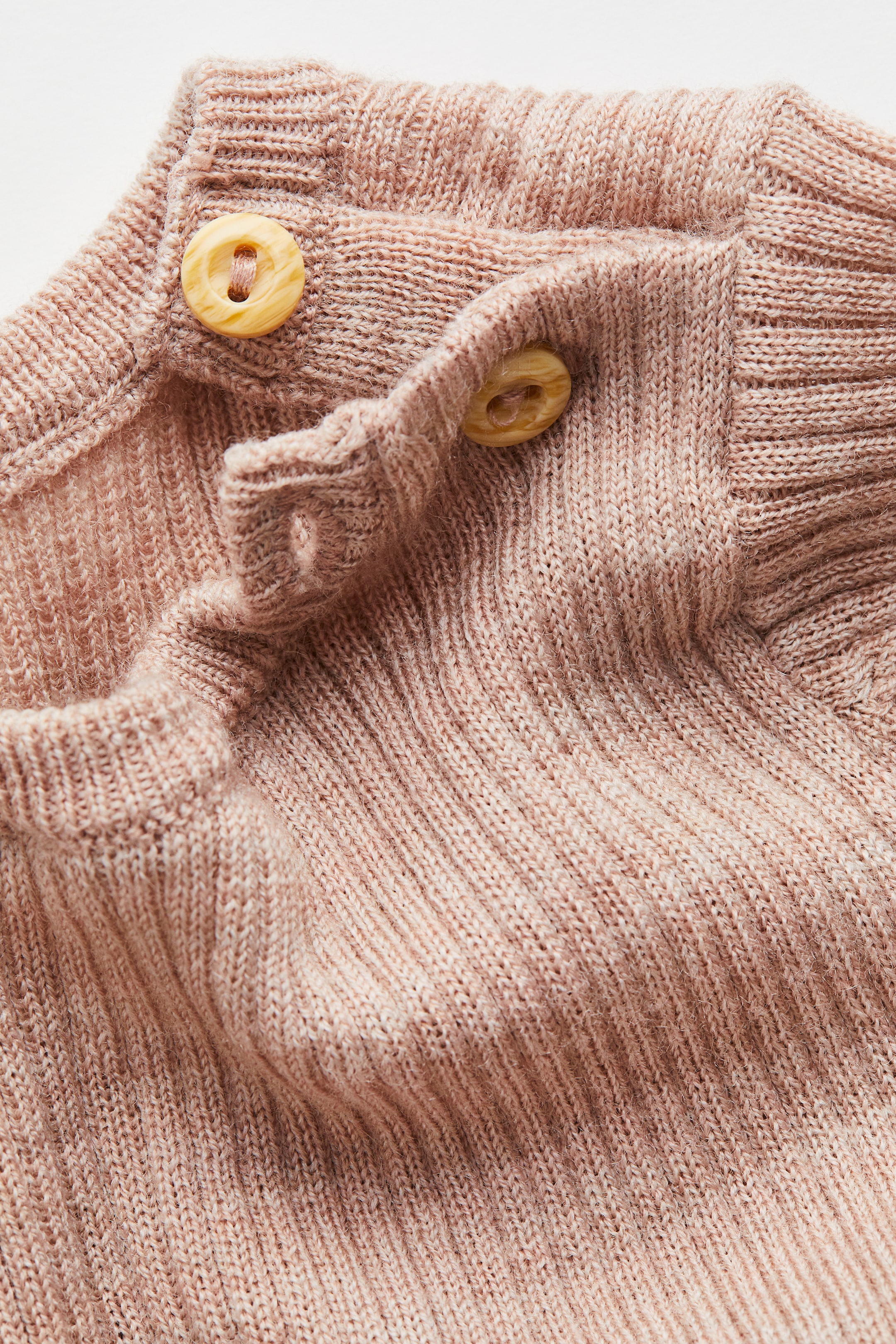 2-piece merino wool set - Round neck - Long sleeve - Powder pink marl ...