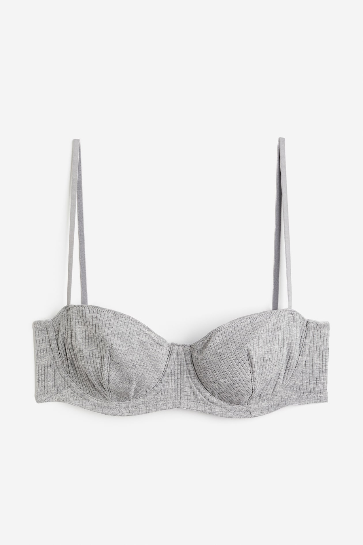 Ungepolsterter Balconette-BH aus Baumwolle - Hellgraumeliert - Ladies ...