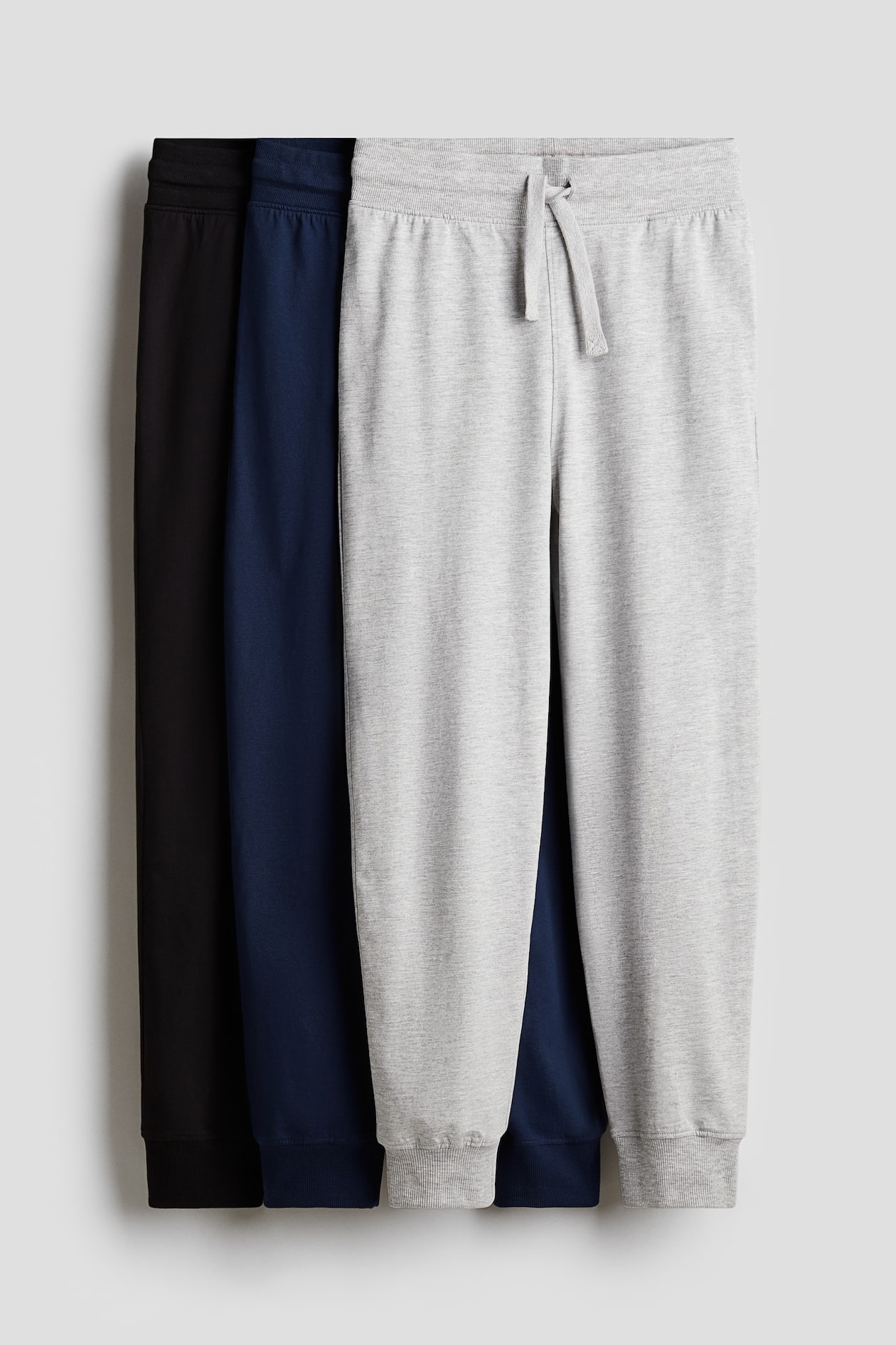 Dark blue/Grey marl 3-pack Cotton Jersey Joggers for kids | H&M PH
