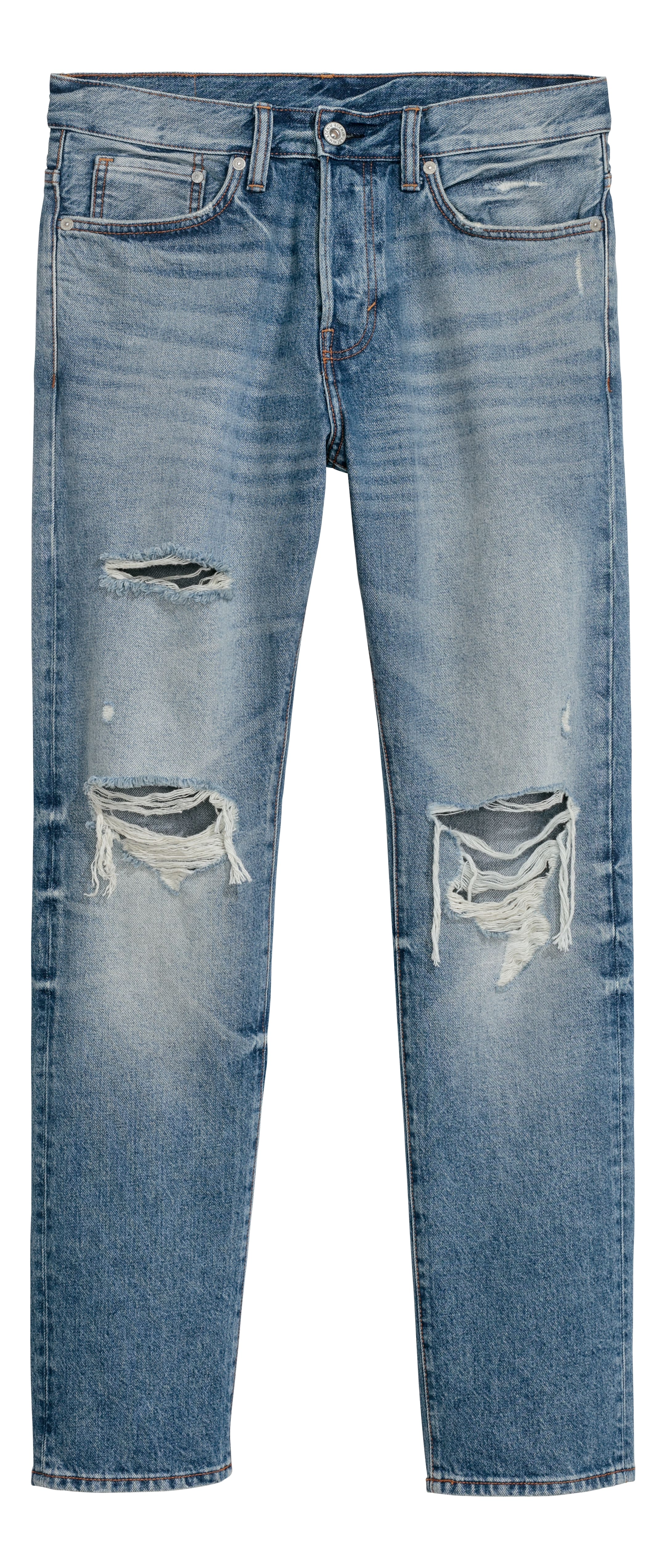Trashed Straight Jeans - Regular waist - Long - Denim blue - Men | H&M CA