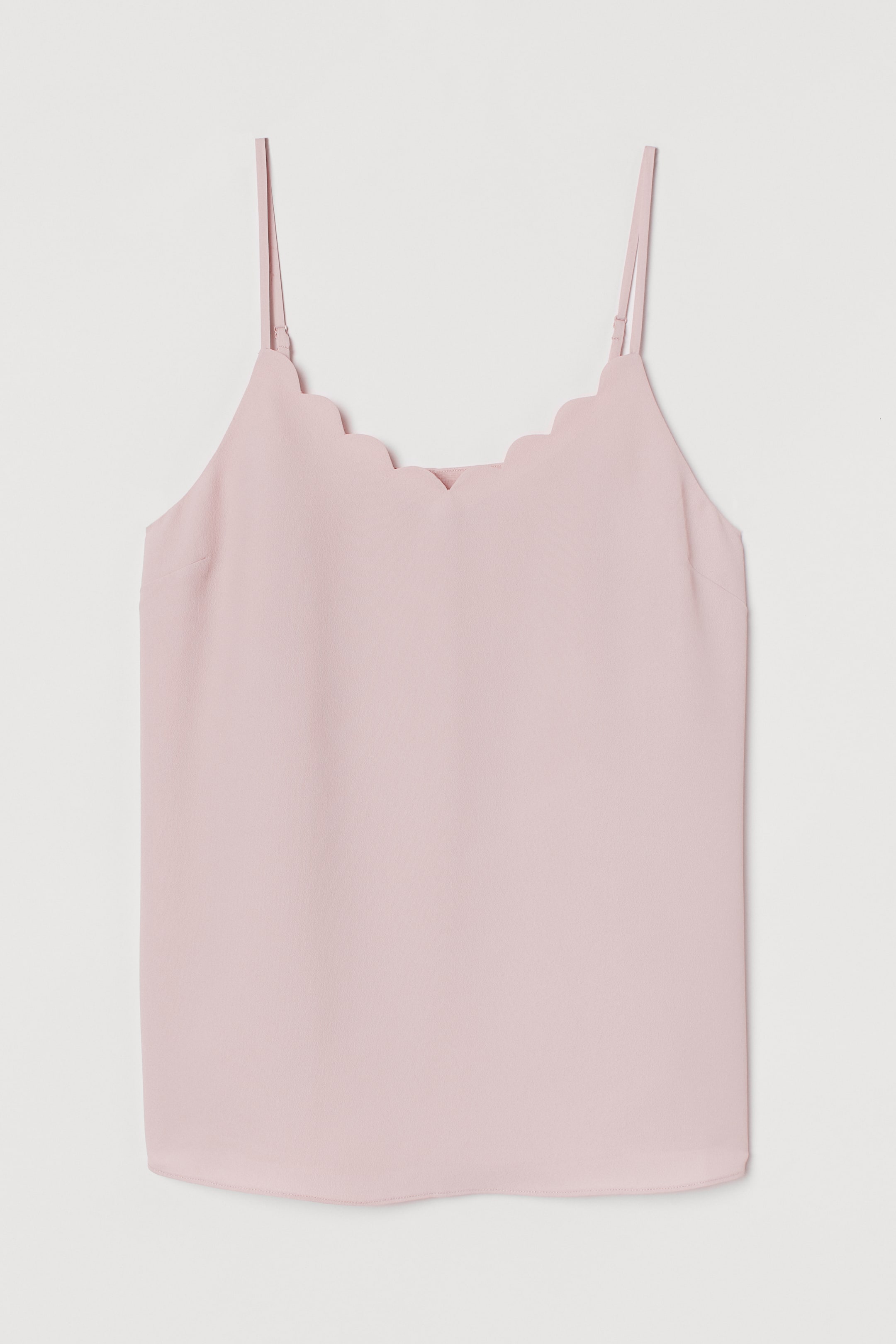Top con borde ondulado - Rosa palo - Ladies | H&M MX