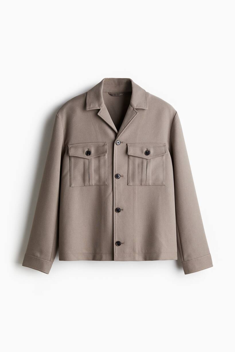 Regular Fit Pocket-Detail Shacket - Taupe - Men | H&M US