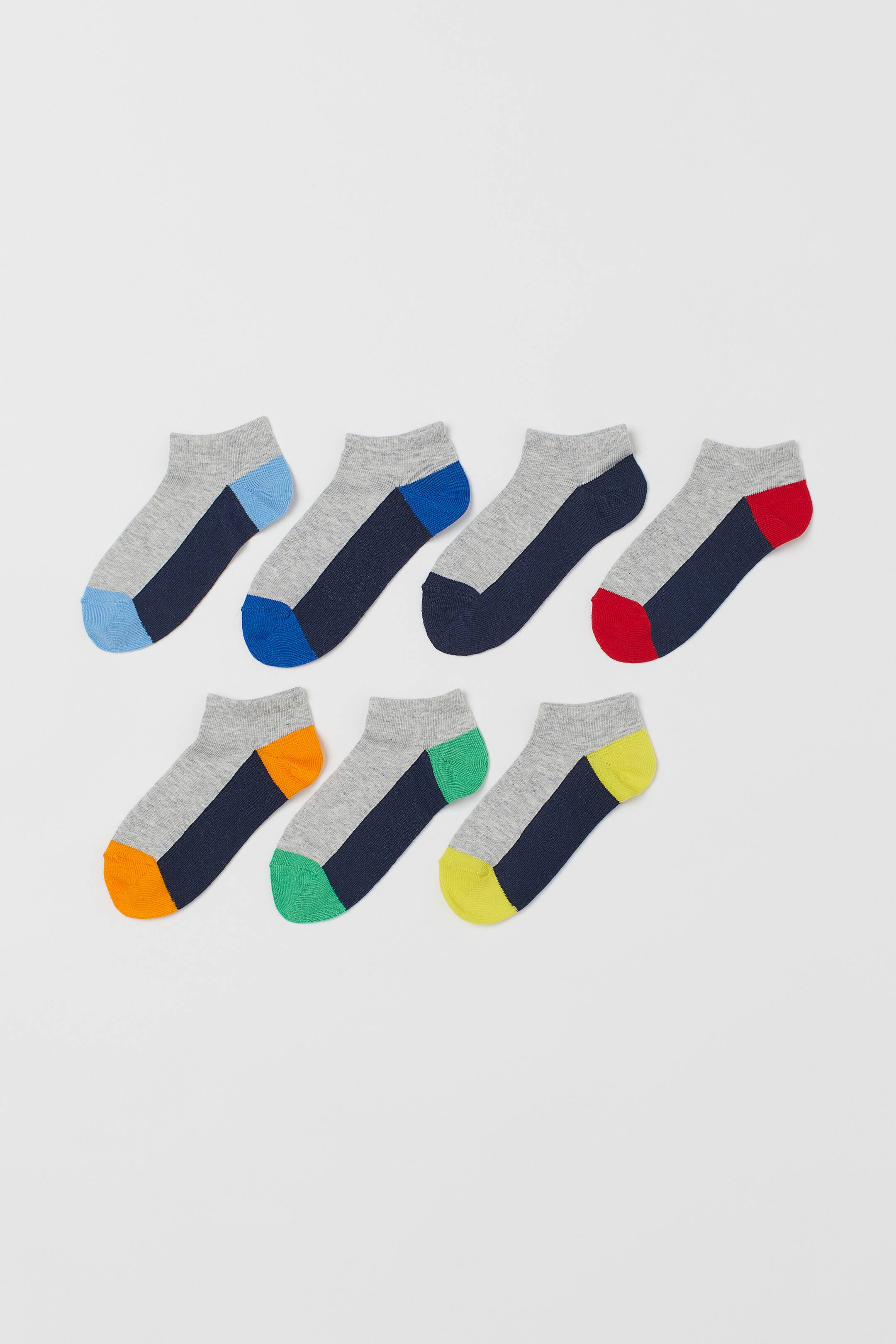 7-pack trainer socks - Light grey marl/Multicoloured - Kids | H&M HK