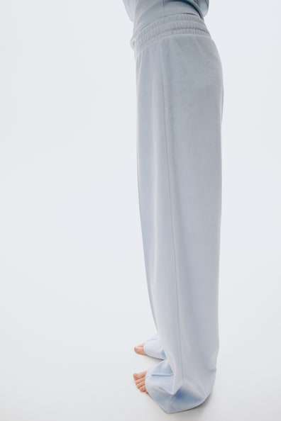 Joggers anchos de velour - Azul claro - Ladies | H&M MX