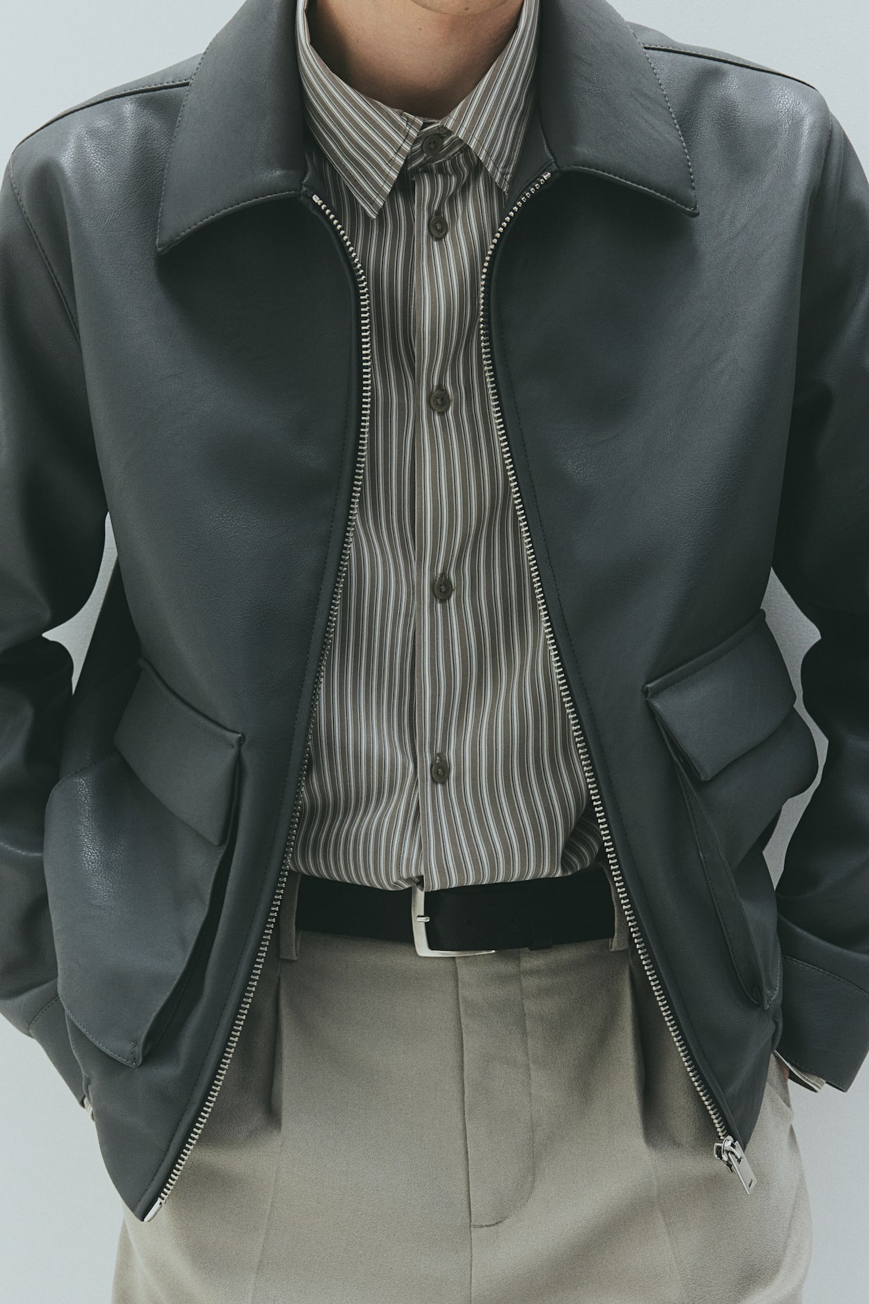 Regular-Fit Coated Jacket - Dark gray - Men | H&M US