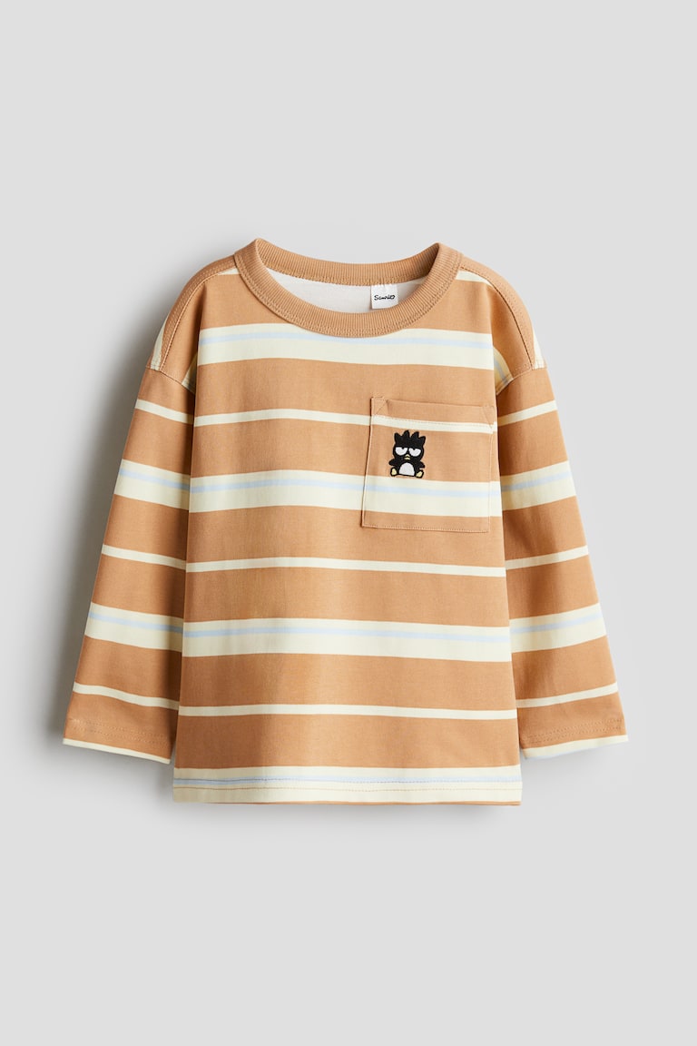 Long-Sleeved Cotton T-shirt - Beige/Bad Badtz-Maru - Kids | H&M US