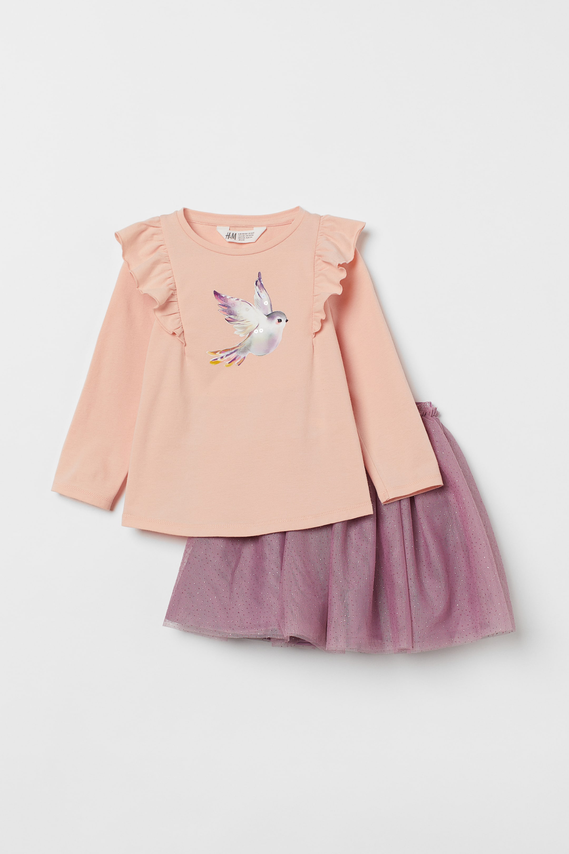Purple/bird 2-piece Set for kids | H&M US
