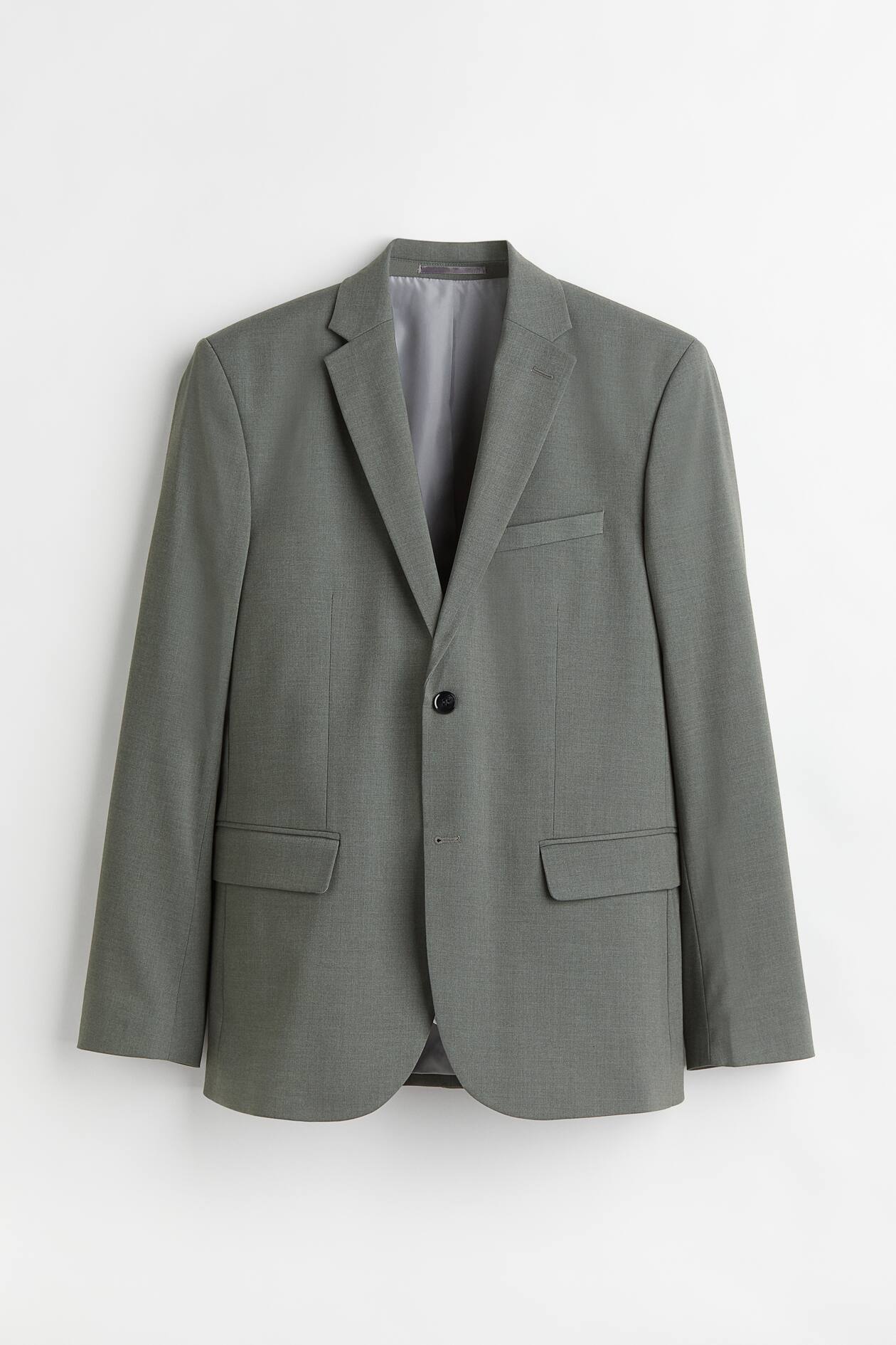 Sako sa jednorednim kopčanjem Slim Fit - Tamna sivozelena - Men | H&M RS