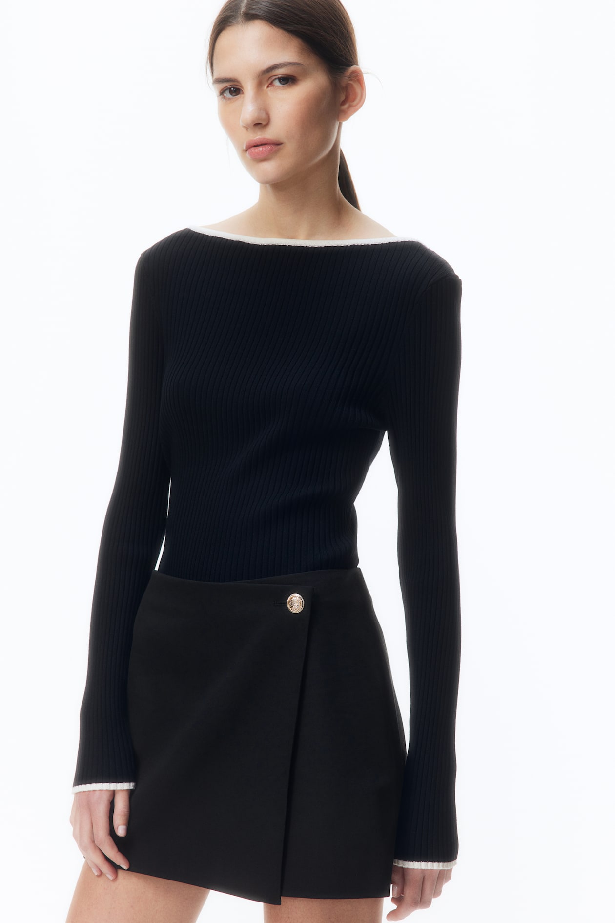 Minifalda pantalón - Negro - MUJER | H&M ES